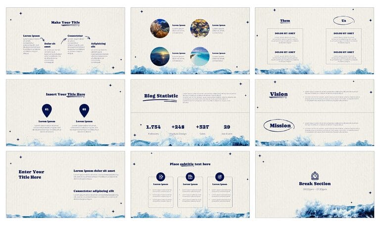 Save the Sea to See the Future Free Google Slides PPT Templates