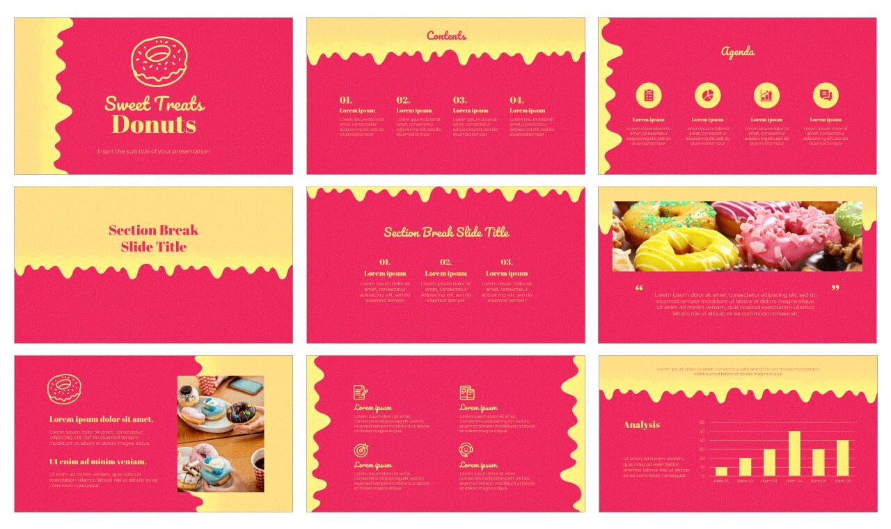 Sweet Treats Donuts Google Slides Themes PowerPoint Templates