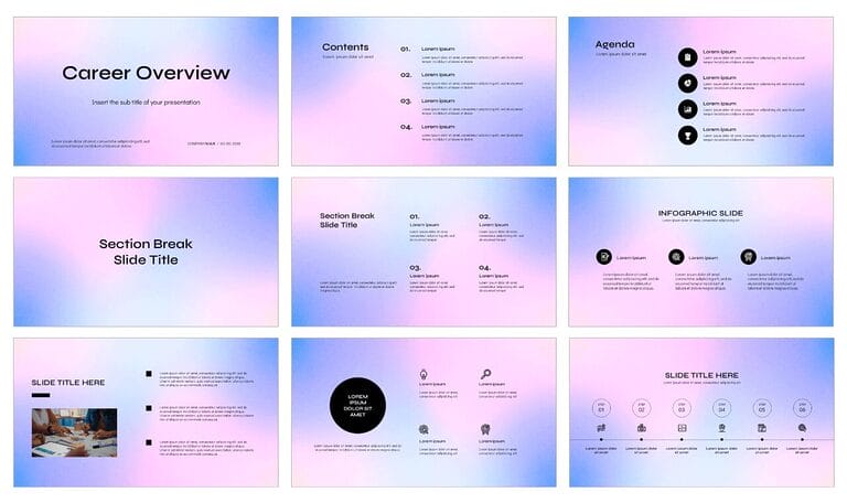 Career Overview Presentation Templates - Google Slides and PPT