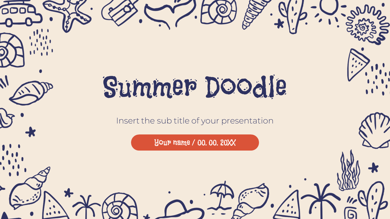Summer Doodle Presentation Template - Google Slides PowerPoint
